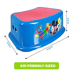 Disney Mickey Mouse 3 Pc Must Have Potty Training Set - Potty Training Seat, Step Stool for Kids, Finger Puppets