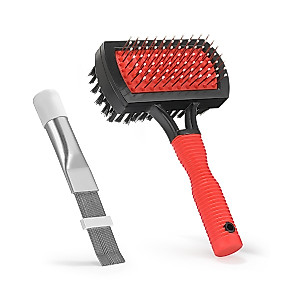 LANMU Air Conditioner Evaporator Coil Cleaning Brush AC Condenser Coil Fin Comb Straightener HVAC Cleaner Brush (1 Fin Comb + 1 Dual-Sided Evaporator Coil Cleaner Brush)