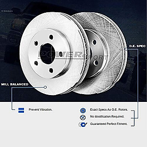 PowerSport Rear Brakes and Rotors Kit |Rear Brake Pads| Brake Rotors and Pads| Ceramic Brake Pads and Rotors |fits 2007-2010 Mini Cooper