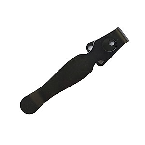 Aibote Deep Carry DIY Titanium Alloy Pocket Clip Practical Back Waist Accessories Designed For Spyderco Shaman C229 (Black)