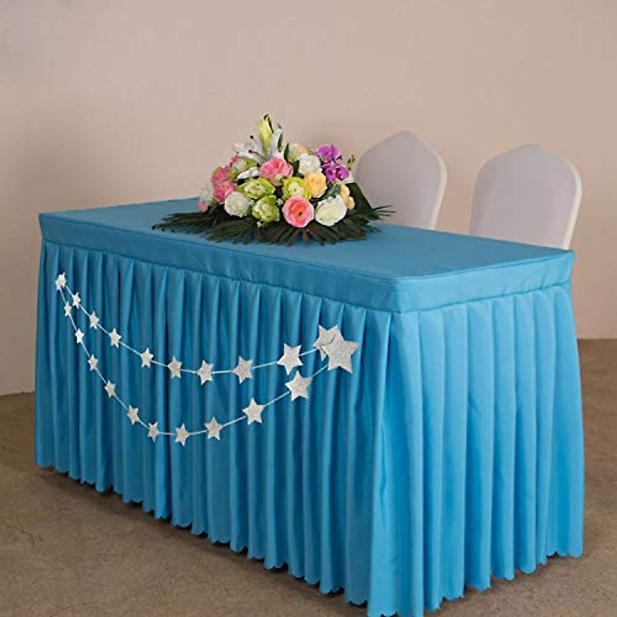 6 Pcs Glitter Silver Star Paper Garland (50 Feet), Christmas Birthday Party Decorations Sparkling Bunting Banner Hanging Decorations for Bridal Shower Baby Shower Bachelorette Party Wedding Holiday