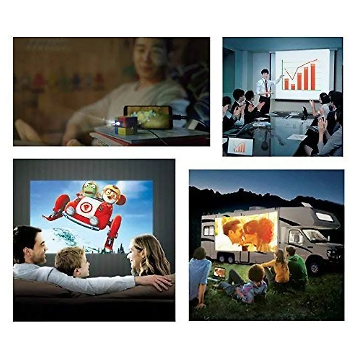 SK UO Smart Beam, Portable Mini Projector, Compatible with iOS/Android (1.80-inch, Art)