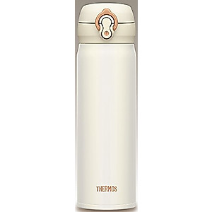 Thermos Stainless Steel Commuter Bottle, Vacuum insulation technology locks,0.5-L,Pearl White,[one-touch open type] ,JNL-502 PRW