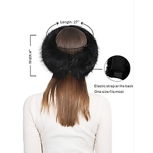 Rulala Fancy Faux Fur Headband for Women Winter Earwarmer Earmuff with Elastic(Black)