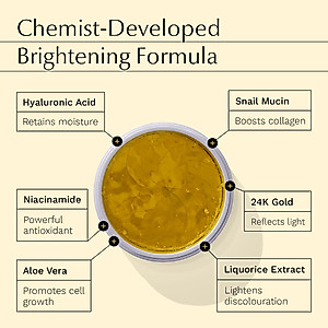 Eye Mask, Under Eye Patches, Gold Eye Patches for Puffy Eyes Reduce Dark Circles, 24k Gold Eye Masks w/Collagen & Snail Peptides, Puffiness, Moisturizing Eye Gel Pads, 30 Pairs, Under Eye Masks