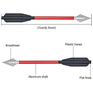 Elkrich Mini Archery Crossbow Bolts 6.25 Inch Aluminium Crossbow Bolts with Sharp Arrow Tip Mini Archery Arrows Dart for Shooting Target Practice Small Hunting Game (Red)