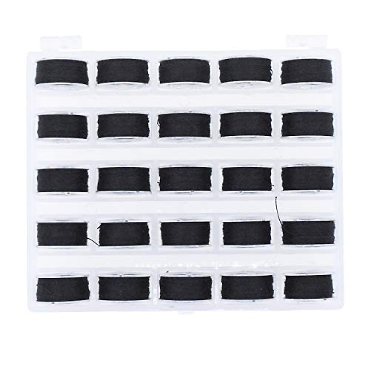 Mandala Crafts Pre-Wound Sewing Thread Bobbin Set for Singer Kenmore Bernina Brother Janome Sewing Machine Black 25 X 88 Yards