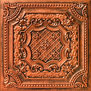 A La Maison Ceilings R126 Bijou and Bee Bee Foam Glue-up Ceiling Tile (128 sq. ft./Case), Pack of 48, Antique Copper