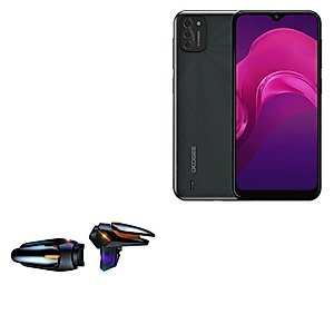 BoxWave Gaming Gear Compatible with Doogee X93 - Touchscreen QuickTrigger Auto, Trigger Buttons Autofire Gaming Mobile FPS - Jet Black