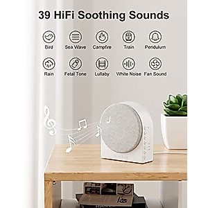 Medcursor White Noise Machine- Sleep Sound Machine with Adjustable Night Light, 29 Soothing Sounds for Sleeping, Memory Function, Compact Sleep Timer Therapy for Adult & Baby, No AC Adapter (White)