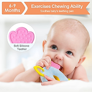 iPlay, iLearn Baby Plush Stacking Toys Set, Infant Soft Ring Stacker, Toddler Sensory Developmental Rattles, Newborn Duck Stuffed Animal, Birthday Easter Gift for 3 6 9 12 18 Month 1 Year Old Boy Girl