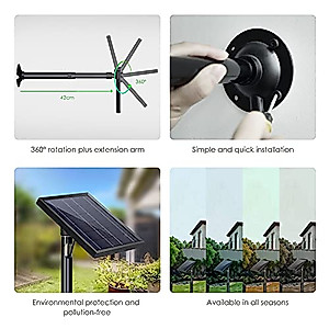 X-DRAGON Solar Panel for Security Camera Outdoor, IP67 Waterproof Solar Panel, 5V 3.5W Micro USB Solar Panel, 360° Adjustable Wall Mounting Bracket