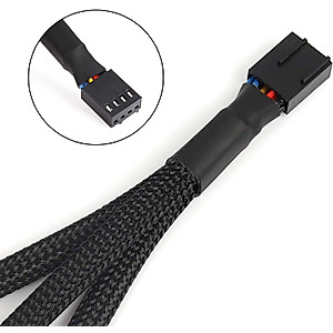 Aypzuke 3 Pack Computer PC PWM Fan Splitter Cable 1 to 3 (4 Pin+3 Pin)