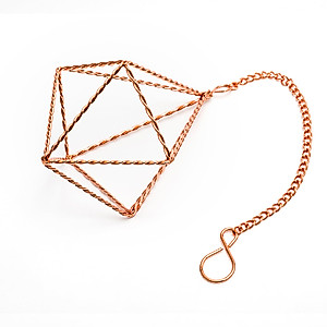 libproqia 5 Pcs Hanging Geometric Air Plants Holders Twisted Metal Airplant Hangers Small Diamond Shape Tillandsia Planter Display with Chains Himmeli Decor for Home and Office,Rose Gold