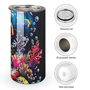 Tropical Fish Funny Coffee Mug Stainless Steel Travel Insulated Tumbler Double Wall Water Cup 10 Oz