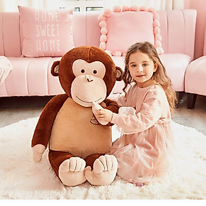 IKASA Large Monkey Stuffed Animal Plush Monkey Toy for Children (Brown, 30 inches)