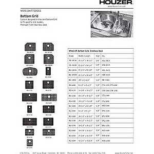Houzer BG-4320 Wirecraft Kitchen Sink Bottom Grid, 29.5-Inch by 15.5-Inch