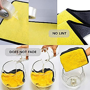 Mitonow 3pcs Microfiber Cleaning Cloth,Big Size Microfiber Towel,Dual-Sided,for Household Cleaning,Car Washing and Drying