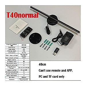HAMFIT 3D Hologram Fan T40 Normal 3D Holographic Projector Fan Screen 224LED Remote Control Advertising Machine Logo Light PC Control Display Projector 3D LED Hologram Fan Advertising Machine