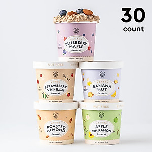 Mylk Labs Gluten Free Oatmeal Cups (30 count) All Flavor Variety Bundle - Low Sugar Breakfast, High Fiber Thin Rolled Oats, High Protein Instant Oatmeal, Non GMO, Vegan