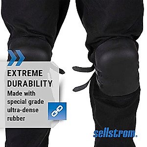 Sellstrom KneePro Roofers Protective Knee Pads with Heavy Duty Foam Padding - Black - Universal Adult Size - S96350