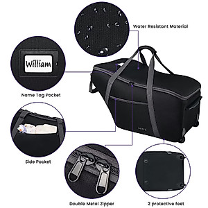 SCTEL Car Seat Travel Bag for Airplane Fits Chicco KeyFit 30, UPPAbaby MESA, Nuna Pipa, Padded Car Seat Bag with Wheels, Infant Gate Check Bag with side pocket, Protective Feet, Adjustable Handle