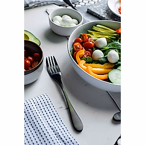 Knork Original Titanium Alloy Coated Salad Forks, 4 Piece Set, Matte Black