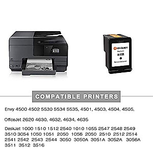 Novajet Ink Cartridge Replacement for HP 61XL HP 61 XL High Yield for HP Envy 4500 5530 5534 5535 HP Deskjet 1000 1010 1512 3050 HP Officejet 4630 2620 4632 (1 Black)