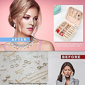 XZUZ Small Travel Jewelry Boxes, Portable Jewelry Organizer Display Storage boxes for earrings, rings, necklaces, jewelry boxes for women. (white).