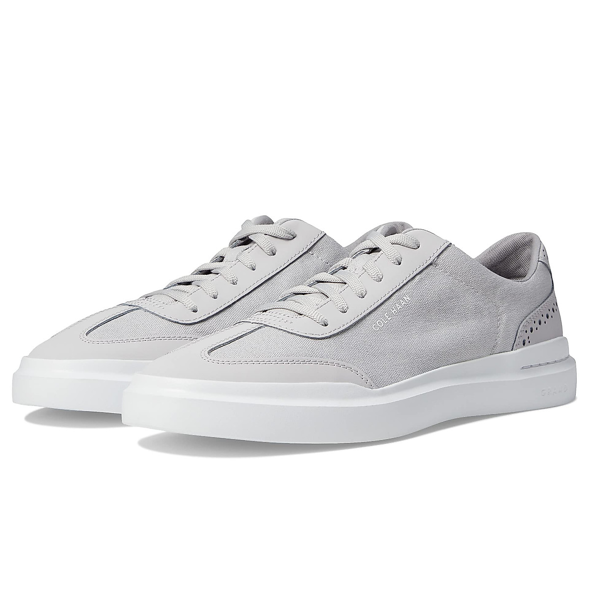 Cole Haan Men's Grandpro Rally Canvas T-Toe Sneakers, Microchip/Optic White, 12