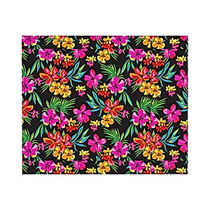 Hawaiian Flower Blanket Soft Flannel Blanket 60x50in for Sofa Bed Camping Trip