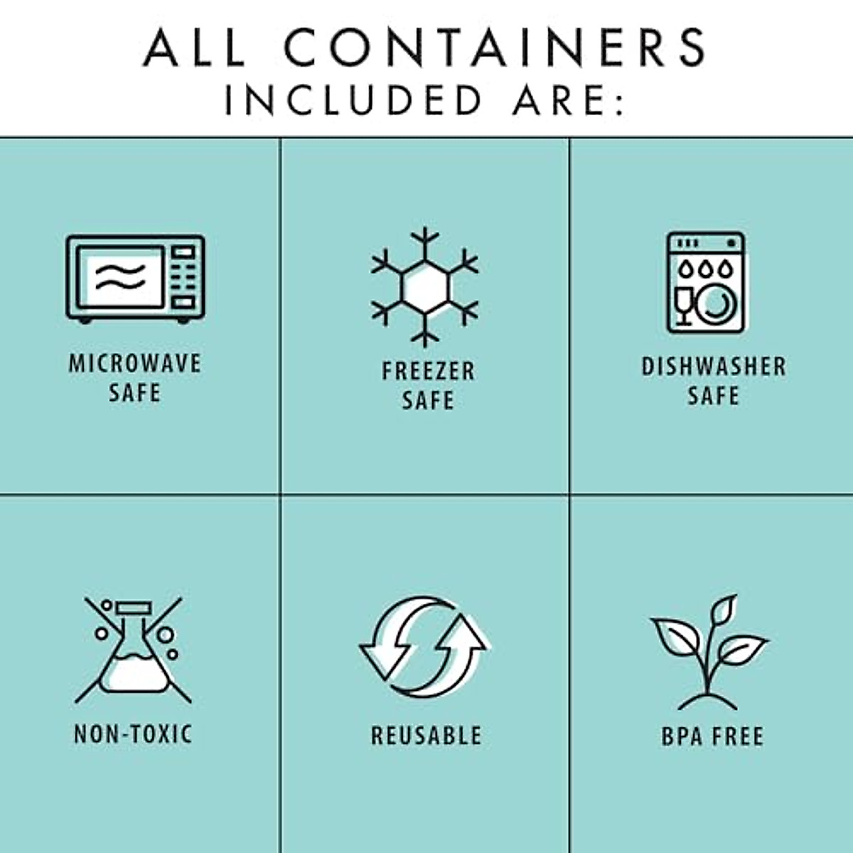 Fit & Fresh Stak Pak Set, 6 Piece, Plastic, New Multicolored