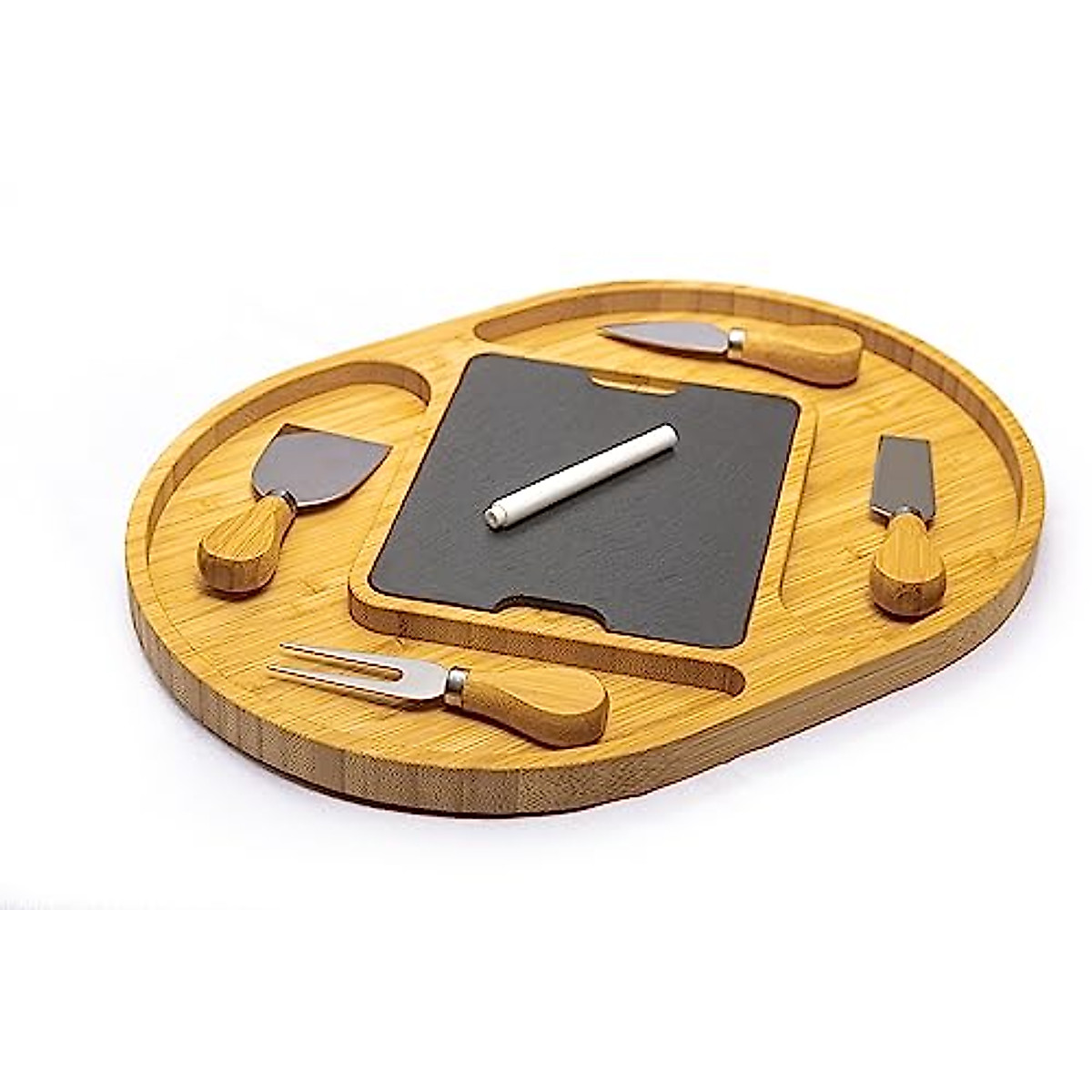 Taoware Bamboo Serving Platter with Cheese Knives for Charcuterie Board Premium Cheese Board for Housewarming Gift Practical Trays for Serving Food