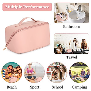 VENMATE Large Capacity Travel Cosmetic Bag, Makeup Bag Waterproof Portable Cosmetic Bag, Toiletry Bag for Skincare Cosmetics Toiletries with Handle and Divider, Travel Makeup Bag Mother's Day