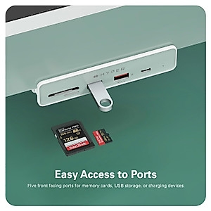 HyperDrive iMac USB Hub Adapter, 6in1 iMac Accessories: HDMI 4K60Hz, USB-C 10Gbps, 2 USB-A 10Gbps, SD UHS-I, MicroSD UHS-I for iMac 2021 24 inch