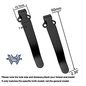 KNIFIUS 2 pcs Deep Carry pocket clips,Titanium Alloy Pocket Clip for EDC Knife, Practical Waist Accessories for Outdoor (B)