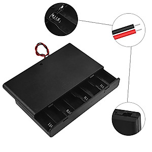 WMYCONGCONG 5 PCS 8 x 1.5V 12V AA Battery Holder Case Box with ON/Off Switch and Leads Wire