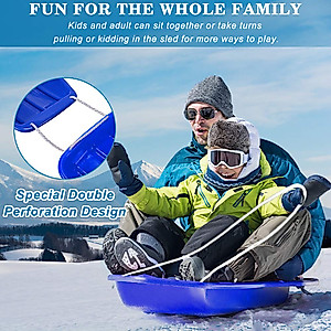 Atalawa Snow Sleds Toboggans, Sledges & Toboggans Heavy Duty Sledge Toboggan Sleigh Sled Plastic Unisex Ski Fun Board, 1 Pack Blue
