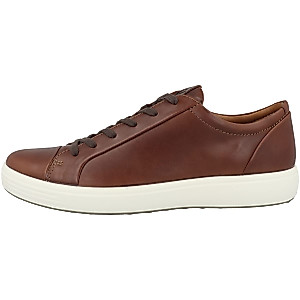 ECCO Men's Soft 7 City Tie Sneaker, Cognac, 10-10.5