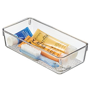 iDesign 49250 Rain BPA-Free Plastic Drawer Organizer Tray - 12" x 6" x 3", Clear