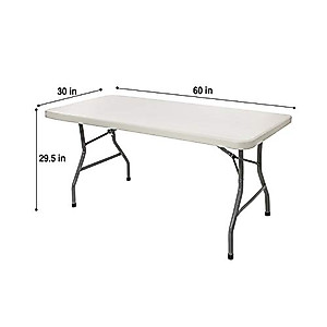 OEF Furnishings 5 Foot Heavy Duty Folding Table, 30" x 60", Light Grey