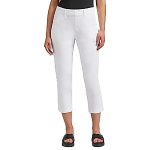 JAG Jeans Women's Petite Maddie Mid Rise Capri Pants, White