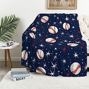 Firmiso Baseball Blanket Deep Blue Thin Throw for Boys Girls, to My Son Daughter Gift for Birthday Christmas Thanksgiving, 40x50 inches, Soft Fleece Throw for Kids, Lightweight
