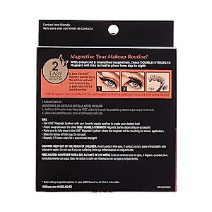 KISS Magnetic Curation False Eyelashes, 3 Pair with 5 Double Strength Magnets, Wind Resistant, Dermatologist Tested, Last Up To 16 Hours, Reusable Up To 15 Times in 3 Styles, Black, 3 Count