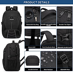 Extra Large Backpack for Men 55L,18.4Inch Travel Laptop Backpack with USB Charging Port Business Flight Approved Carry On Backpack,TSA Big Capacity Heavy Duty Computer Bag College School Bookbag,Black