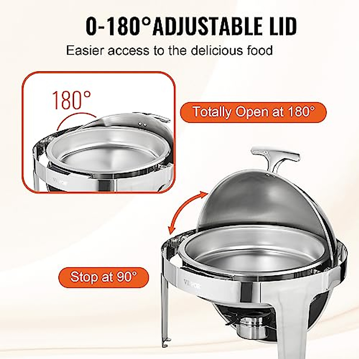 VEVOR Chafing Dish Buffet Set, 2 Packs, Silver