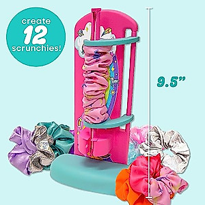 Just My Style D.I.Y. Scrunchie Maker by Horizon Group USA, Design Your Own Colorful Satin Scrunchies Hair Bands, Easy-to-Use Tool & Gemstones Included