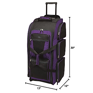 Travelers Club Xpedition 30 Inch Multi-Pocket Upright Rolling Duffel Bag, Purple, 30" Suitcase