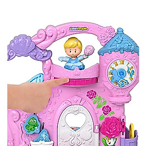Disney Princess Toddler Toy Little People Play & Go Castle Portable Playset with Ariel & Cinderella Figures for Ages 18+ Months
