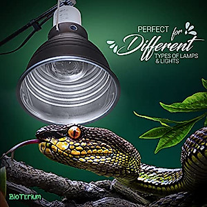 BIOTERIUM Reptile Heat Lamp Bulb | Full Spectrum Beam Basking Bulb with UVA Light | Terrarium 100 Watt Basking Bulb | Self-Ballasted Vapor Reptile Bulb | Amphibian and Reptile Basking Light
